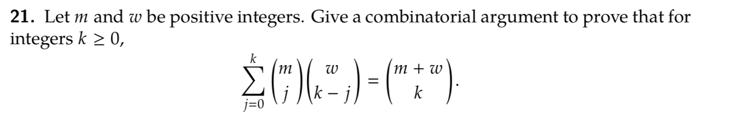 Let m and w be positive integers. Give a | Chegg.com