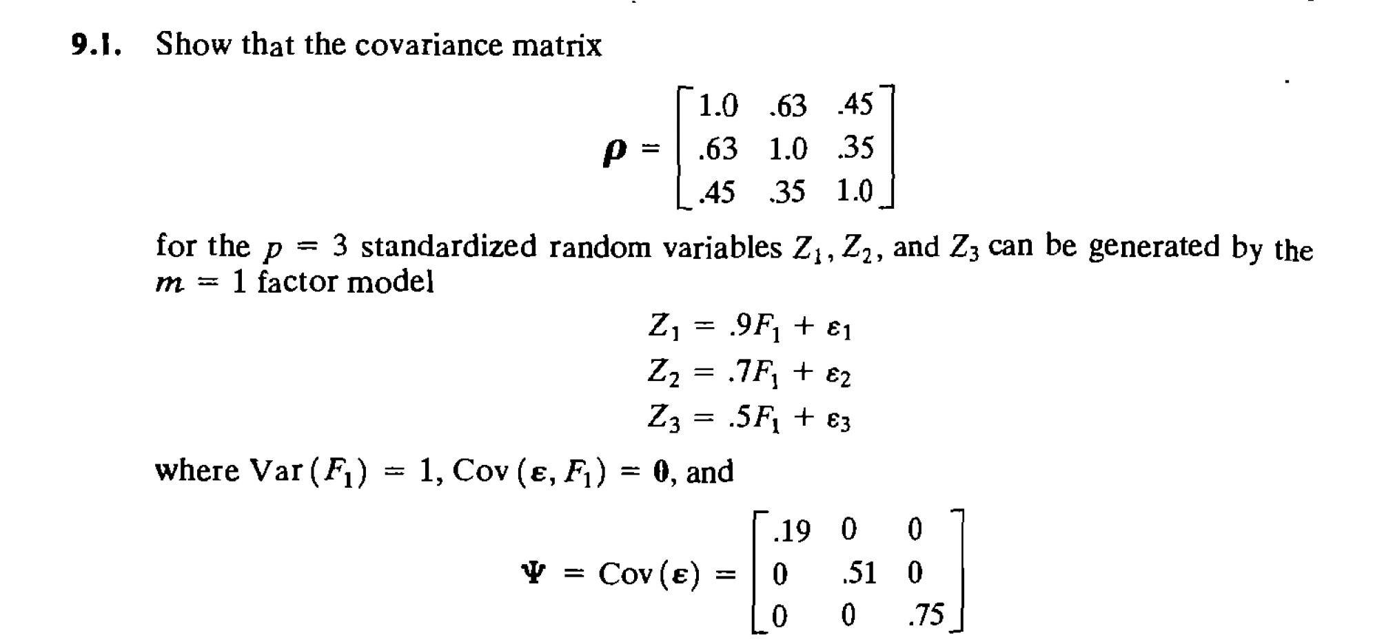 9.I. Show that the covariance matrix | Chegg.com