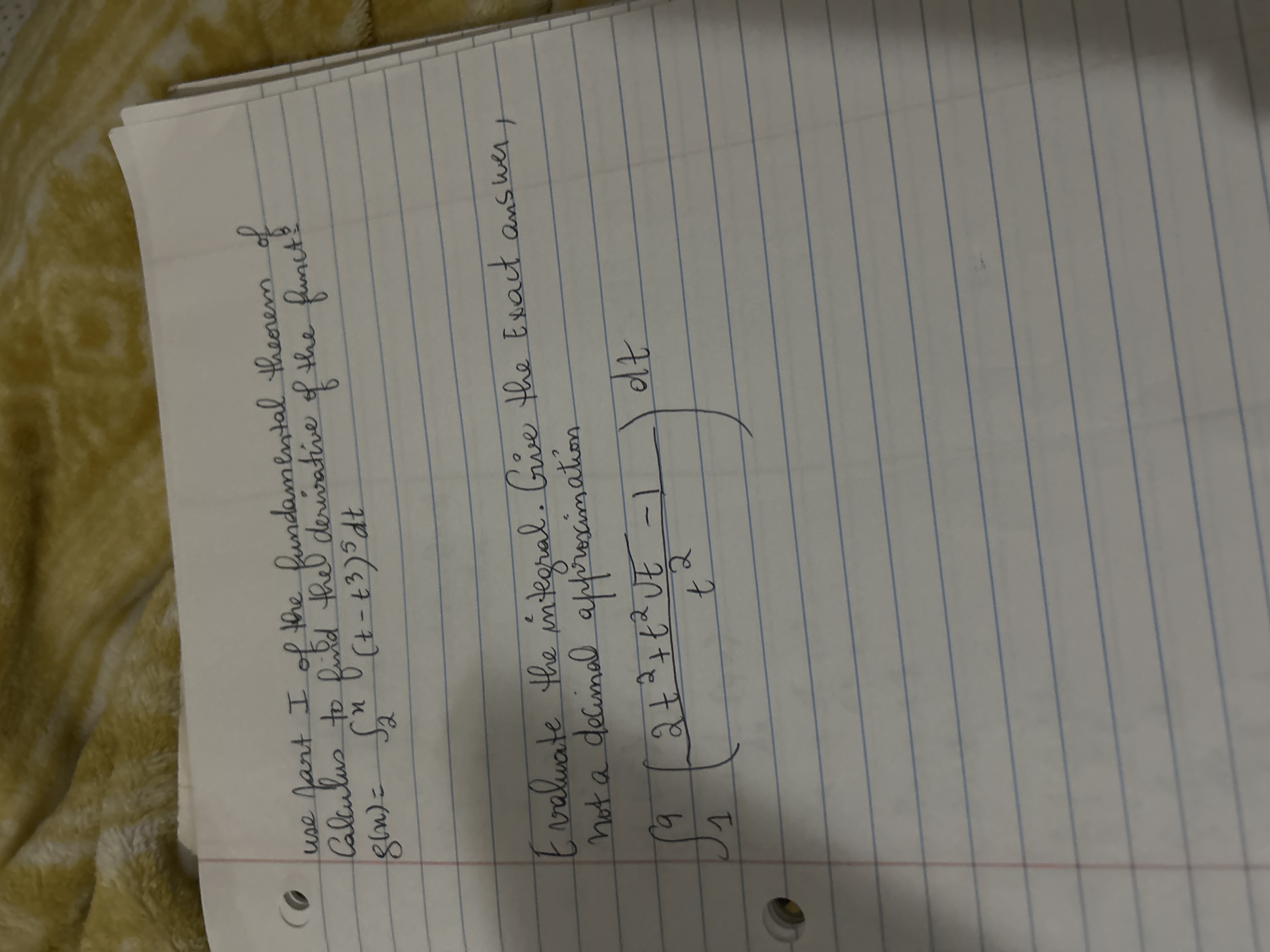 Solved (- ﻿use part I of the fundamental theorem ofCalculus | Chegg.com