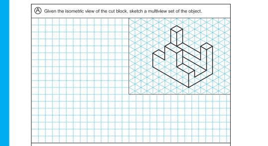 Solved B Given the isometric view of the cut blook, sketch a | Chegg.com