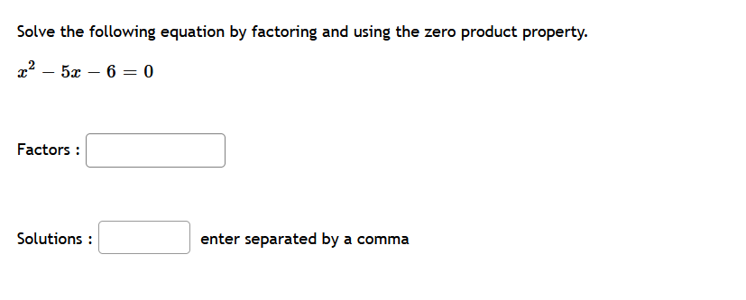 Solved Solve the following equation by factoring and using | Chegg.com