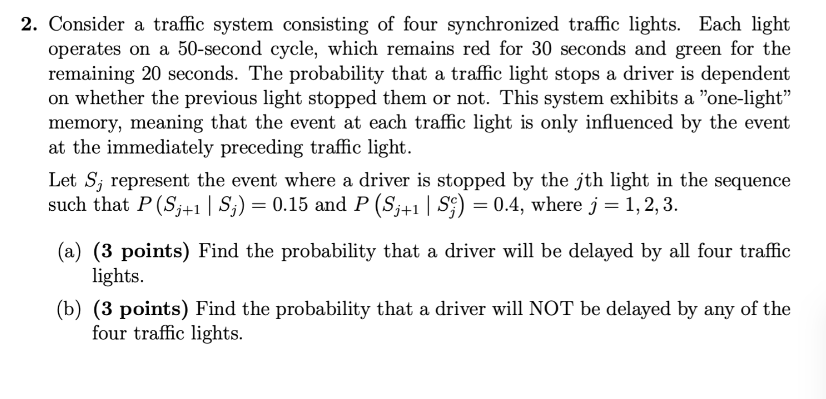 Solved Consider a traffic system consisting of four | Chegg.com