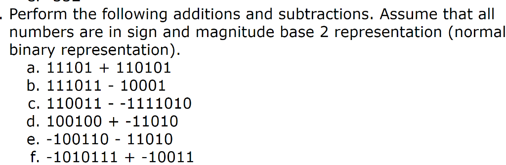 Solved Perform the following additions and subtractions. | Chegg.com