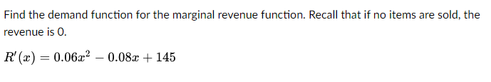 Solved Find the demand function for the marginal revenue | Chegg.com
