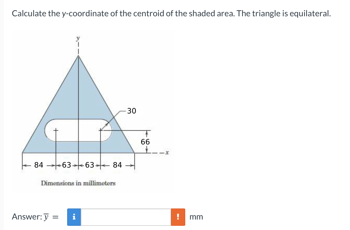 Solved Calculate the y-coordinate of the centroid of the | Chegg.com