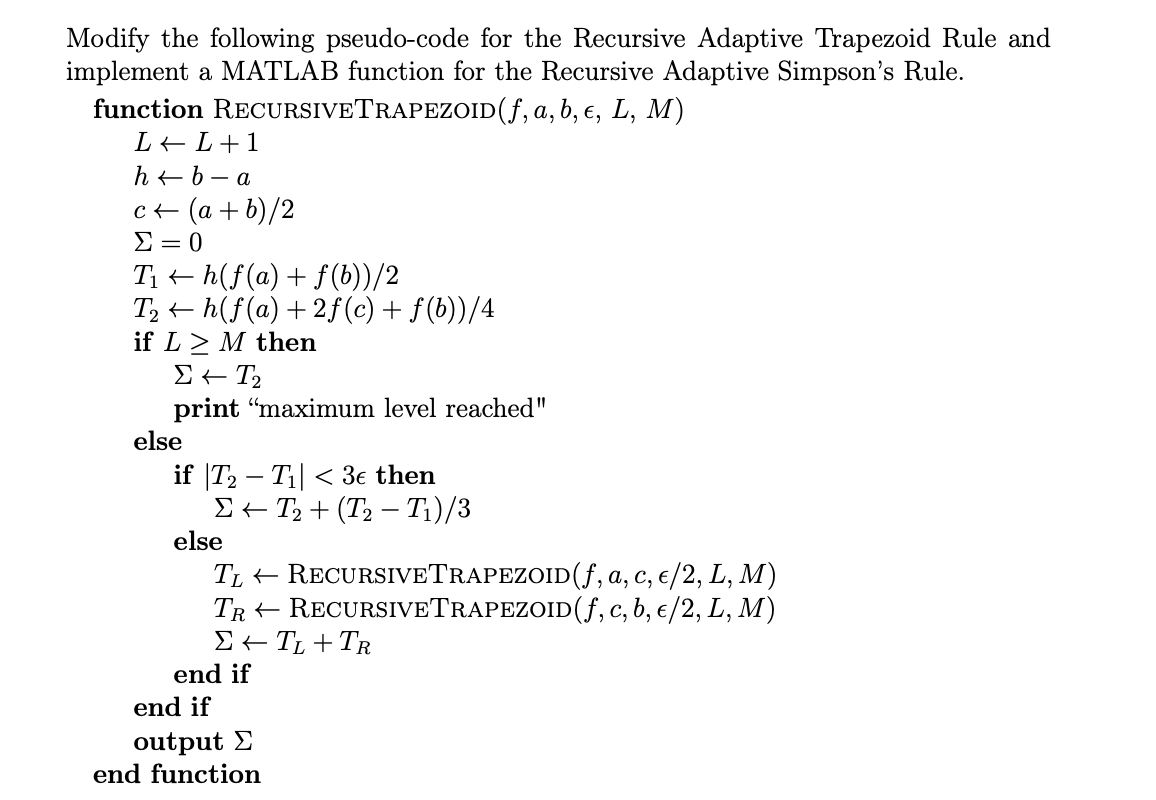 Solved Please solve this numerical analysis problem using | Chegg.com