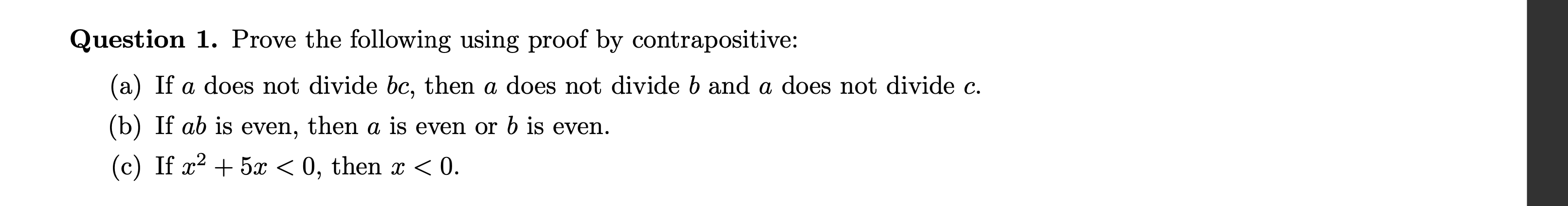 Solved Question 1. ﻿Prove the following using proof by | Chegg.com