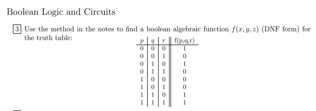 Solved Boolean Logic and Circuits 3 Use the method in the | Chegg.com