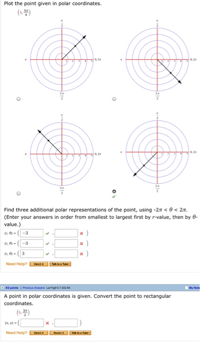 Solved Plot the point given in polar coordinates. (3부) Find | Chegg.com