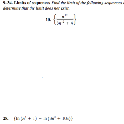 Solved 9-34. Limits of sequences Find the limit of the | Chegg.com