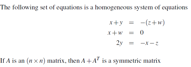 Solved = The following set of equations is a homogeneous | Chegg.com