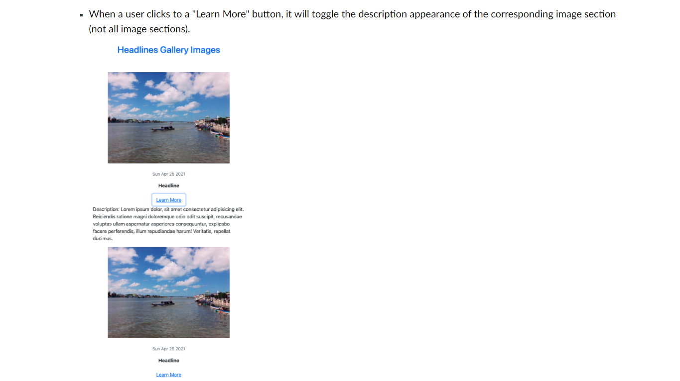 Solved 3. Implement imageGallery.js build an interactive | Chegg.com