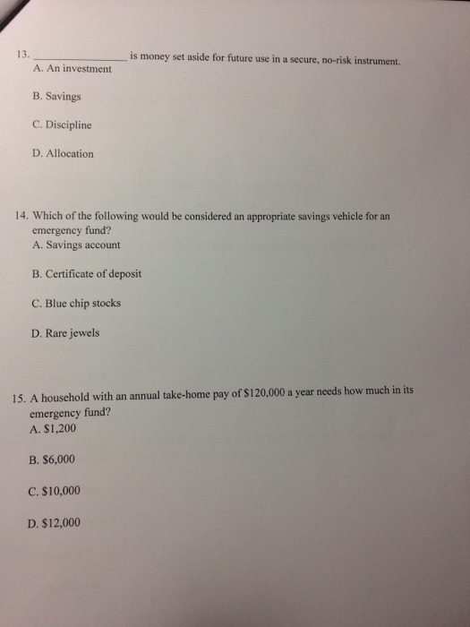 Solved _____________is money set aside for future use in a | Chegg.com