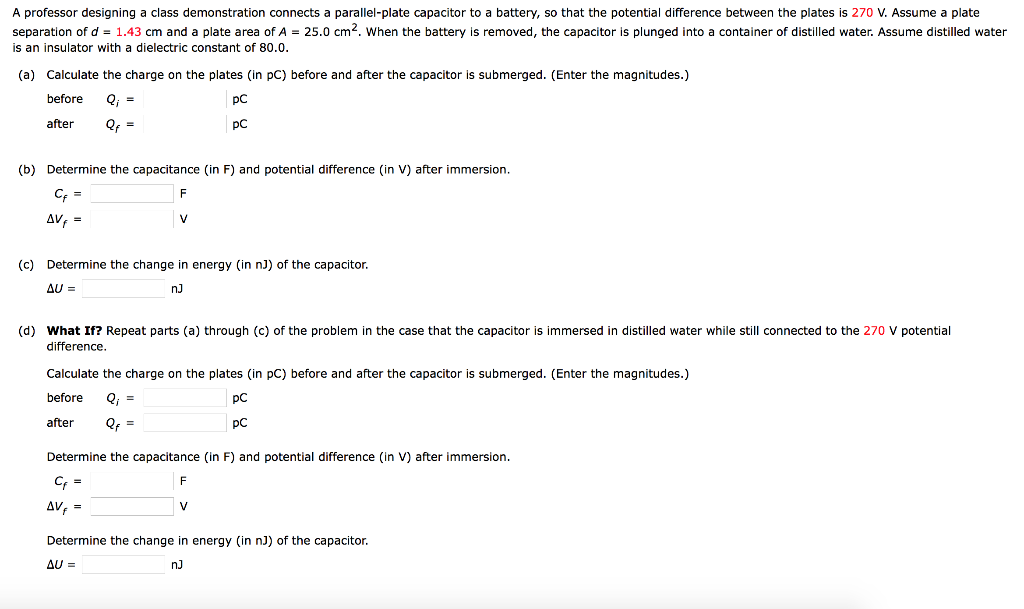 Solved A professor designing a class demonstration connects | Chegg.com