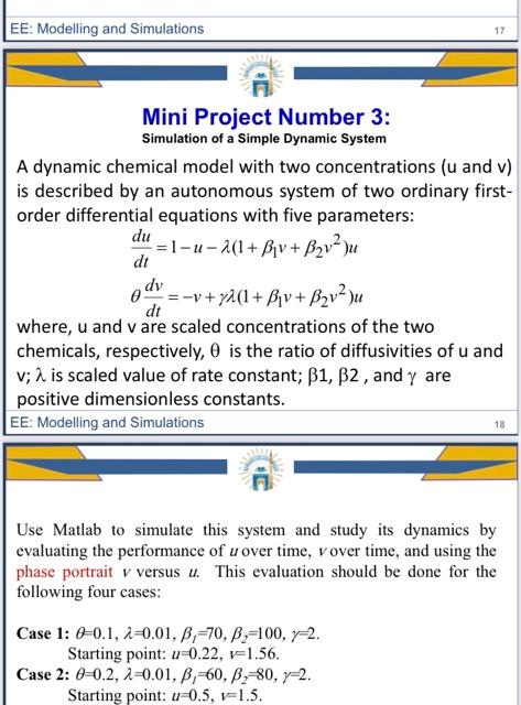 Solved Mini Project Number 3: Simulation of a Simple Dynamic | Chegg.com