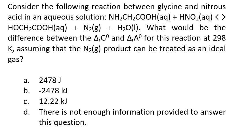 Solved Consider the following reaction between glycine and | Chegg.com