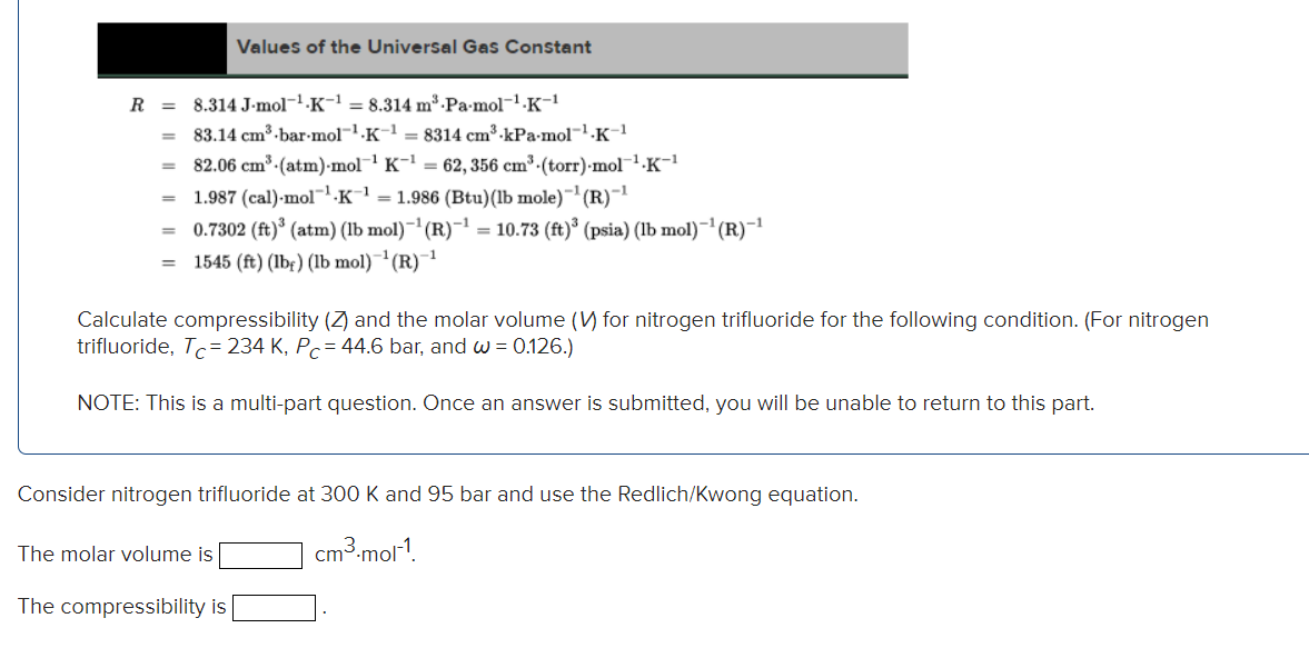 Values of the Universal Gas Constant R = 8.314 | Chegg.com