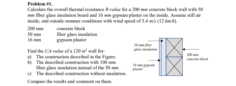 Solved Problem \#1. Calculate the overall thermal resistance | Chegg.com