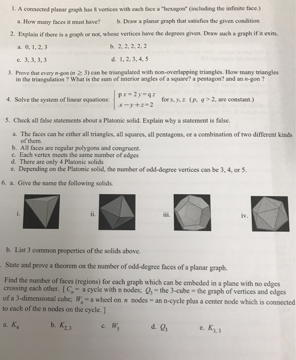 A connected planar graph has 8 vertices with each | Chegg.com