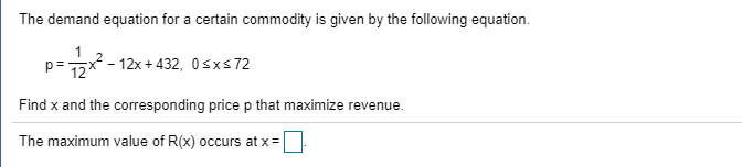 Solved The demand equation for a certain commodity is given | Chegg.com