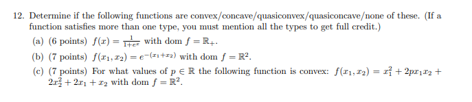 Solved 12. Determine if the following functions are | Chegg.com