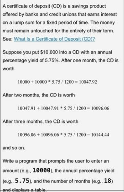 Solved A certificate of deposit (CD) is a savings product | Chegg.com