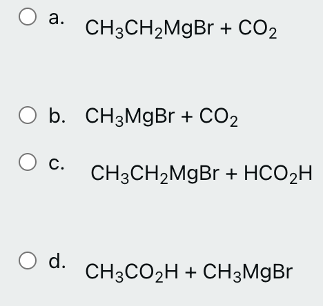 Solved Select the primary reagents used to obtain the | Chegg.com