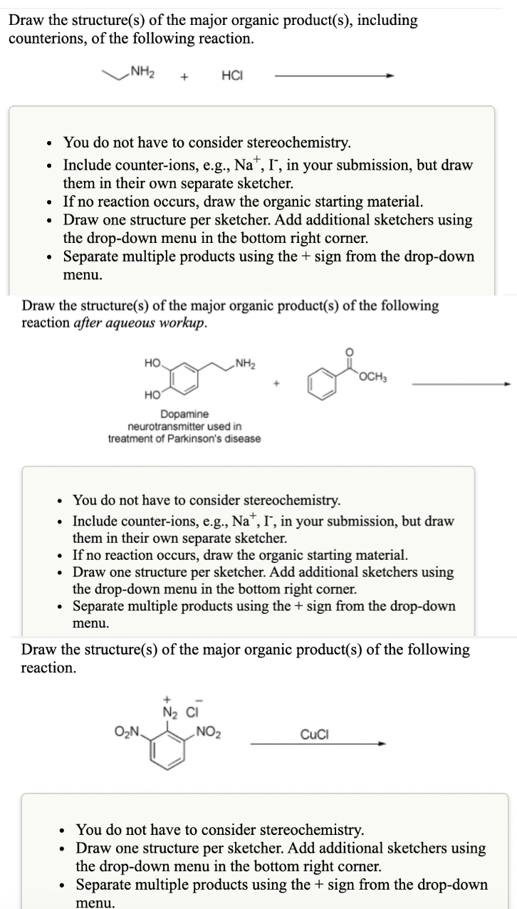 Solved Draw the structure(s) of the major organic | Chegg.com