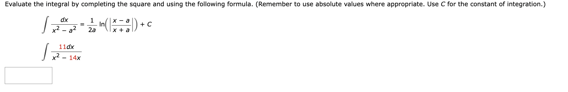 Solved Evaluate the integral by completing the square and | Chegg.com