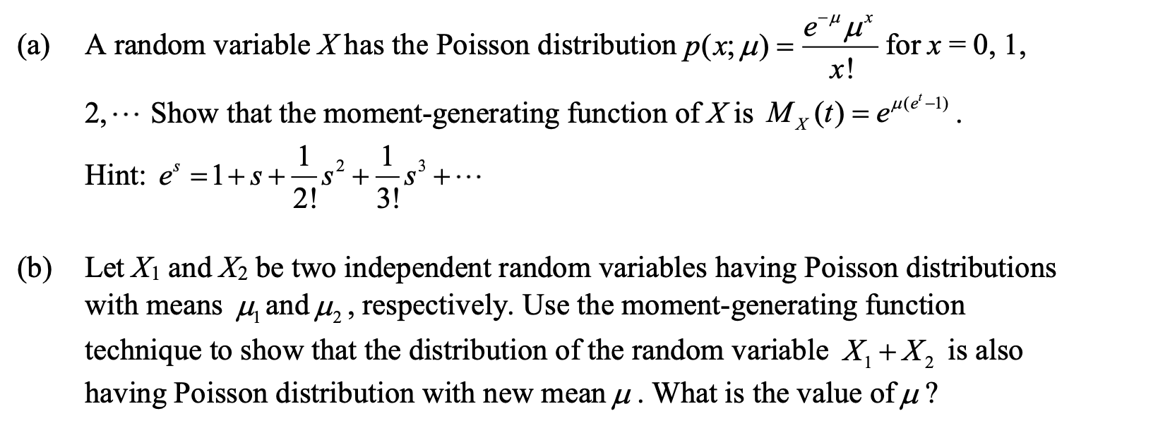 Solved 2, ... Show that the moment-generating function of X | Chegg.com