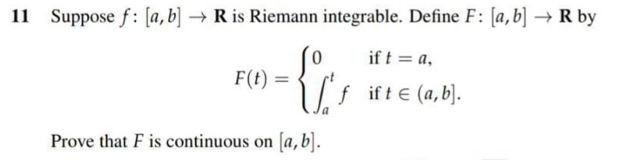 Solved 11 Suppose f: [a, b] → R is Riemann integrable. | Chegg.com