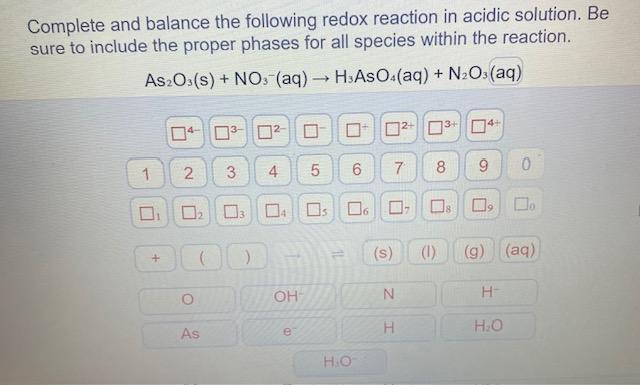 Solved Complete and balance the following redox reaction in | Chegg.com