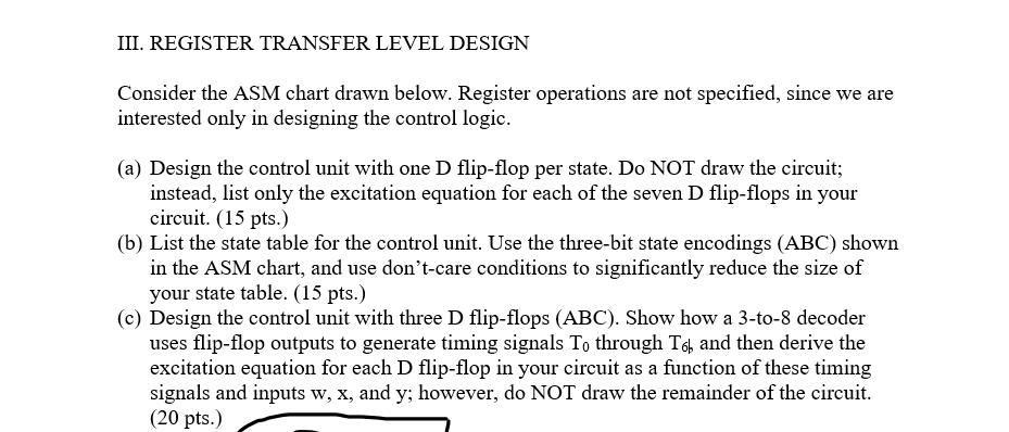 Solved III. REGISTER TRANSFER LEVEL DESIGN Consider the ASM | Chegg.com