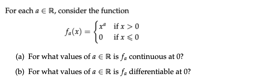 Solved For each \\( a \\in \\mathbb{R} \\), consider the | Chegg.com