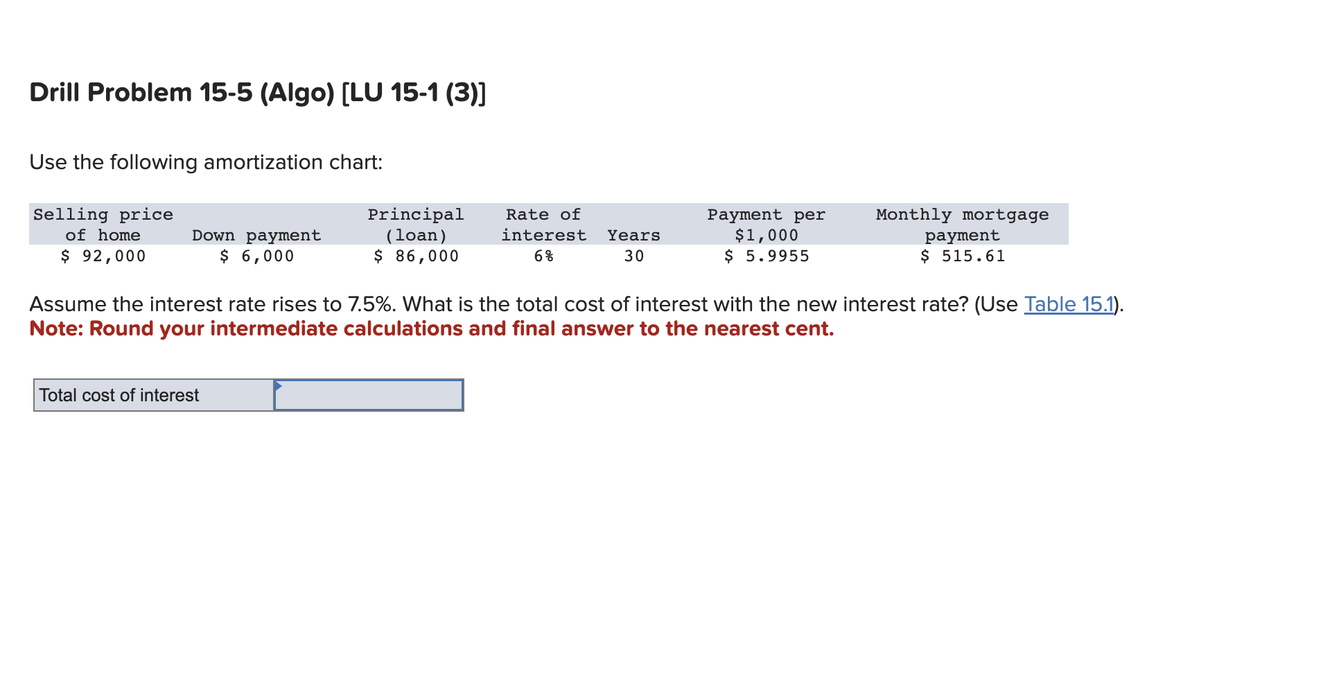 Solved Drill Problem 15-5 (Algo) [LU 15-1 (3)] Use the | Chegg.com