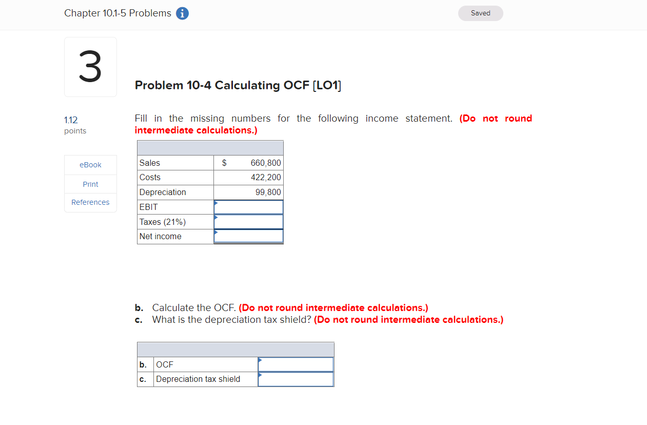 Solved Chapter 10.1-5 Problems i Saved 3 Problem 10-4 | Chegg.com