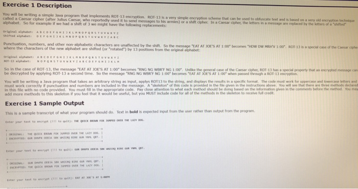 Solved Exercise 1 Description You will be writing a simple | Chegg.com