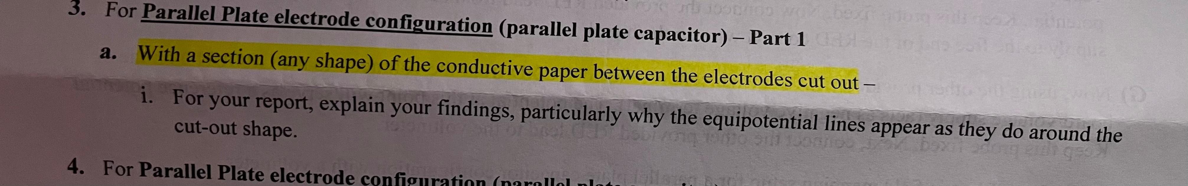 3. For Parallel Plate electrode configuration | Chegg.com