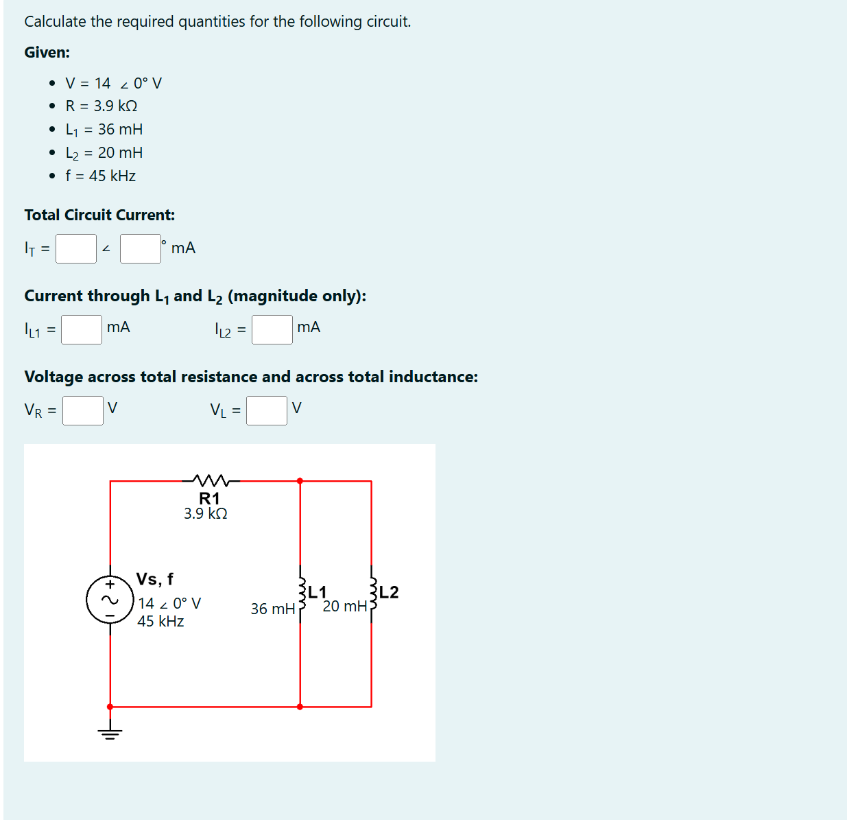 Solved Calculate the required quantities for the following | Chegg.com