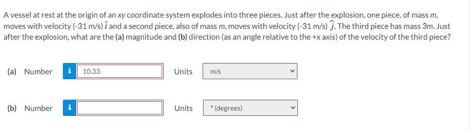 Solved A vessel at rest at the origin of an xy coordinate | Chegg.com