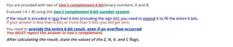 Solved When A = 110100 and B = 011110, the value of (-A + B) | Chegg.com