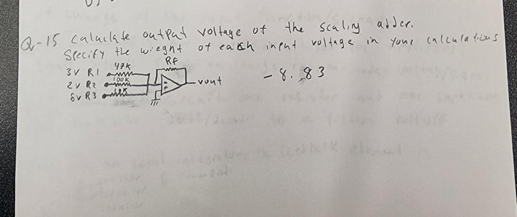 Q-15 caluclate outpat voltage of the scaling adJer. | Chegg.com