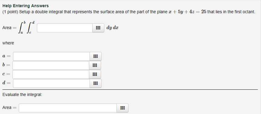 Solved Help Entering Answers (1 point) Setup a double | Chegg.com Solved Help Entering Answers (1 point) Setup a double | Chegg.com