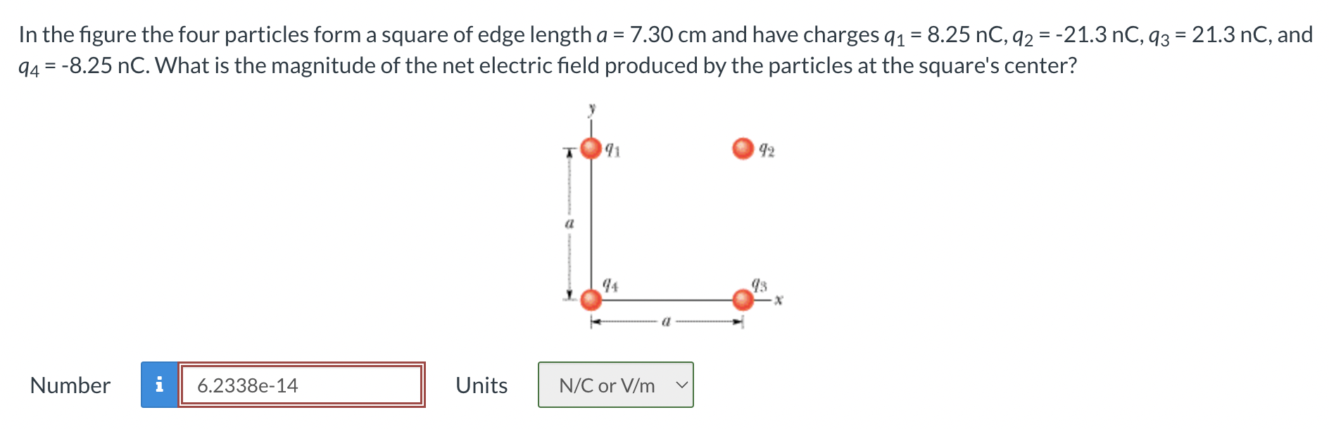 Solved In the figure the four particles form a square of | Chegg.com