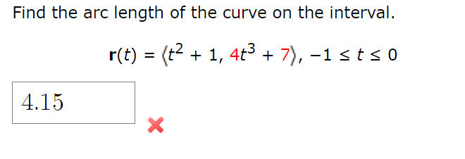 Find the arc length of the curve on the interval. | Chegg.com