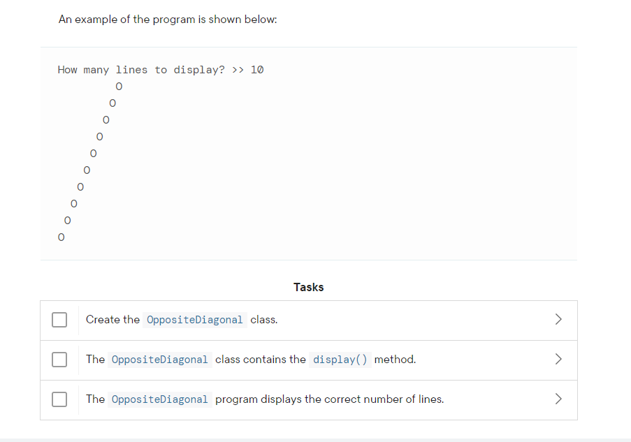 Solved The examples below show the output of a program that | Chegg.com