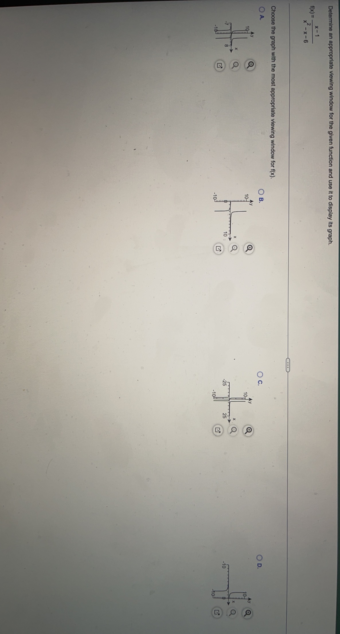 Solved Determine an appropriate viewing window for the given | Chegg.com