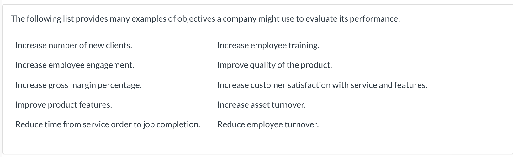 Solved The following list provides many examples of | Chegg.com