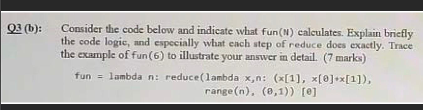 Solved 03 (6): Consider the code below and indicate what fun | Chegg.com