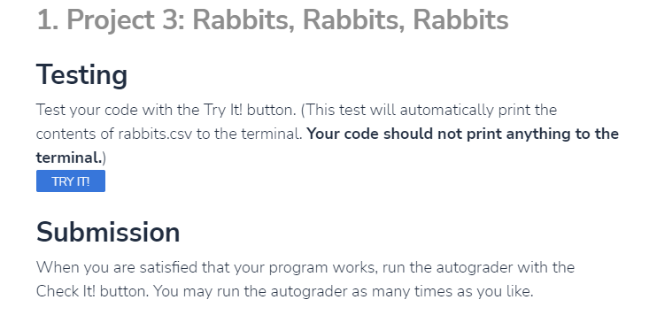Solved 1. Rabbits, Rabbits, Rabbits - Description Suppose | Chegg.com